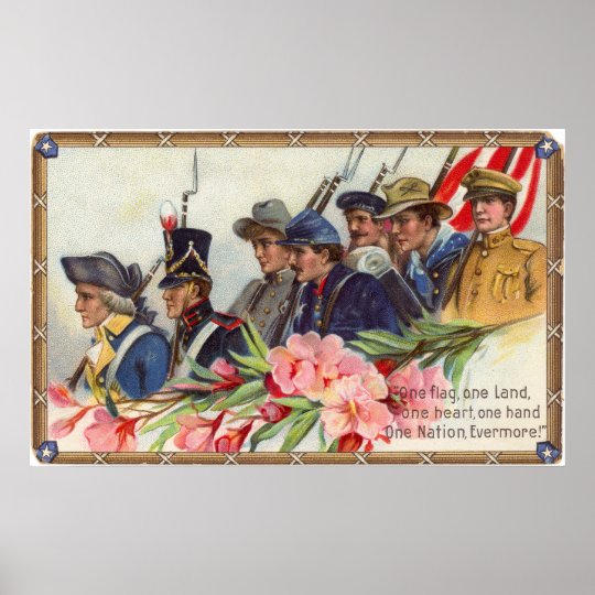 One Nation Vintage Patriotic Poster | Zazzle.com