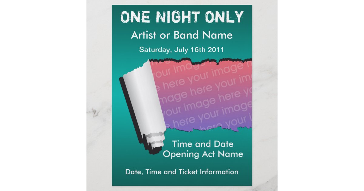 One Night Only Music Flyer | Zazzle
