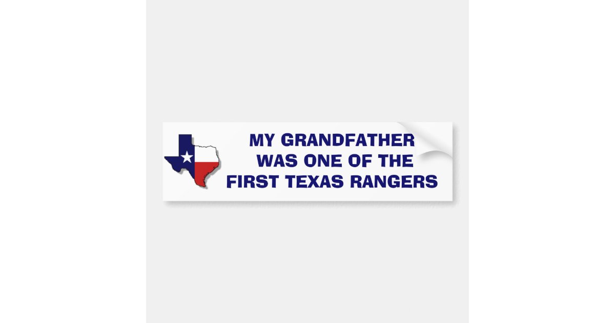 ONE OF THE FIRST TEXAS RANGERS BUMPER STICKER | Zazzle