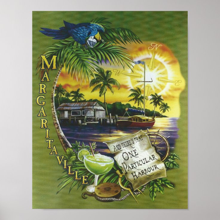 One Particular Harbor Jimmy Buffett Lyrics Poster | Zazzle