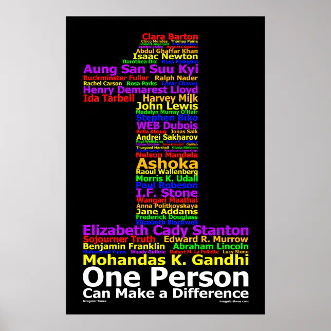 One Person Can Make a Difference ( Poster ) | Zazzle
