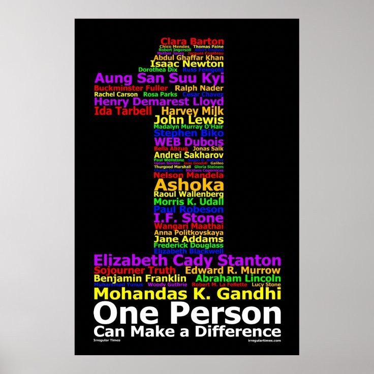 One Person Can Make a Difference ( Poster ) | Zazzle