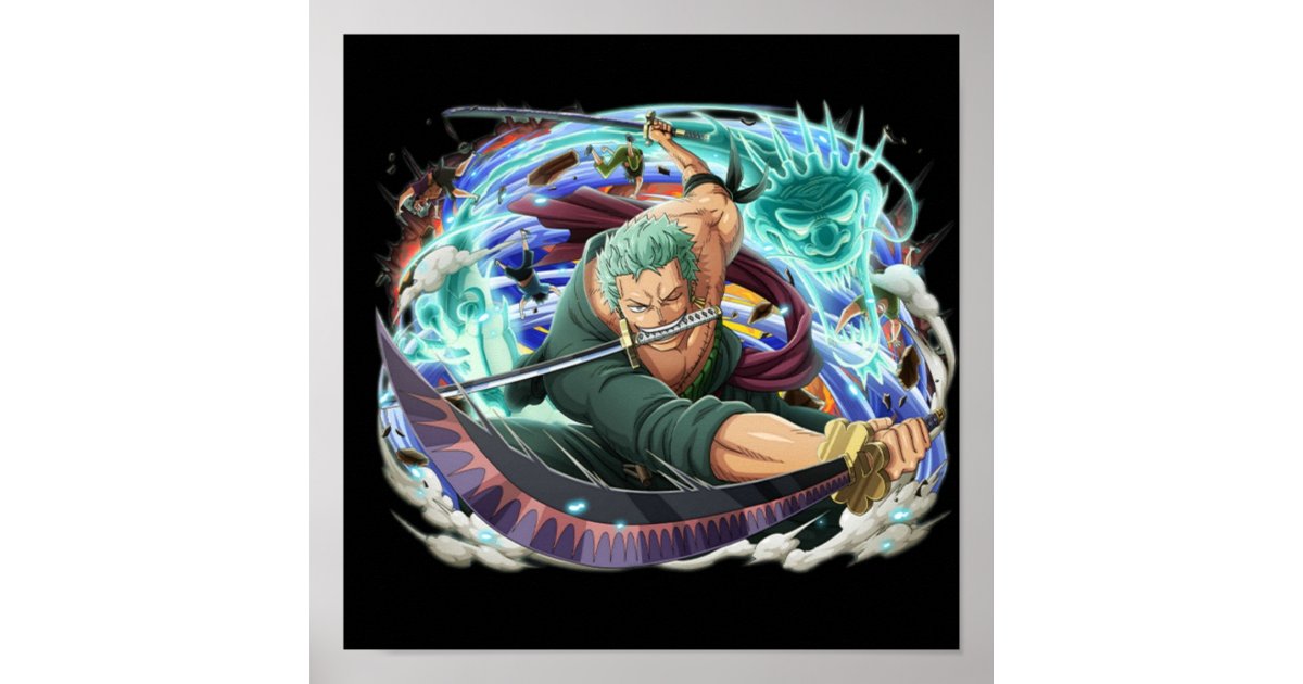One piece angry Roronoa Zoro shirt Poster | Zazzle
