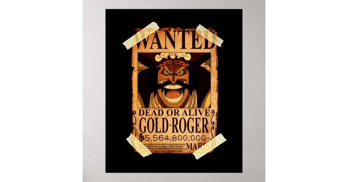 One Piece Gol D Roger bounty Poster | Zazzle