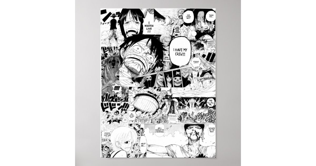 One Piece Manga Collage Poster | Zazzle