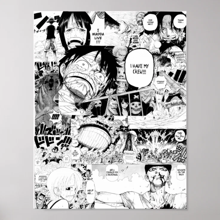 One Piece Manga Collage Poster | Zazzle