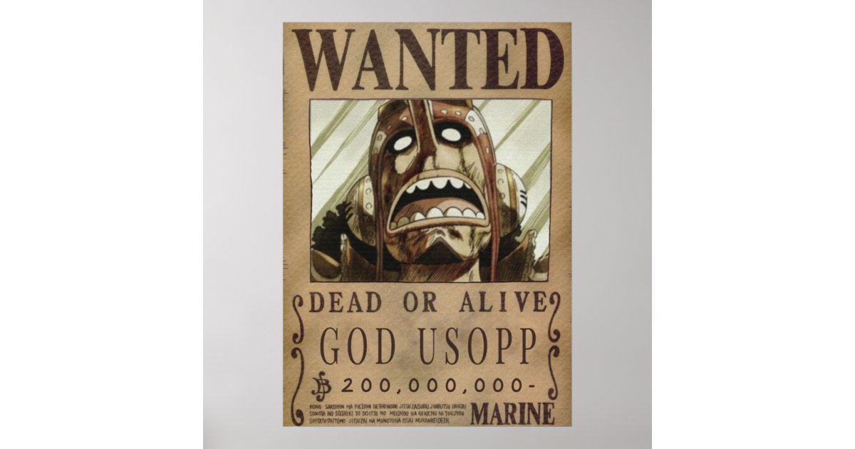 One Piece Wanted God Usopp Poster | Zazzle
