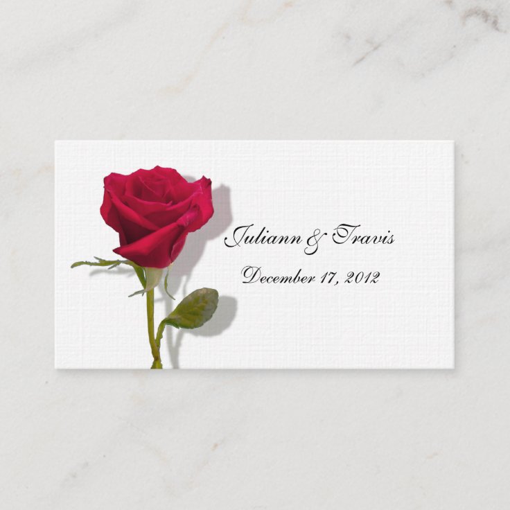 One Red Rose Place Card | Zazzle