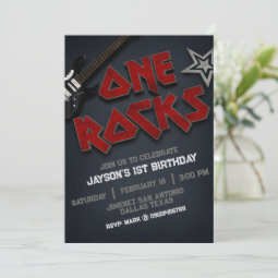 One Rocks - 1st Birthday Invitation | Zazzle