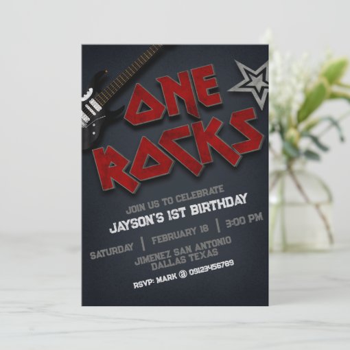 One Rocks - 1st Birthday Invitation | Zazzle