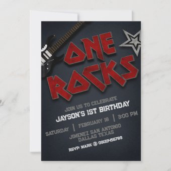 One Rocks - 1st Birthday Invitation | Zazzle