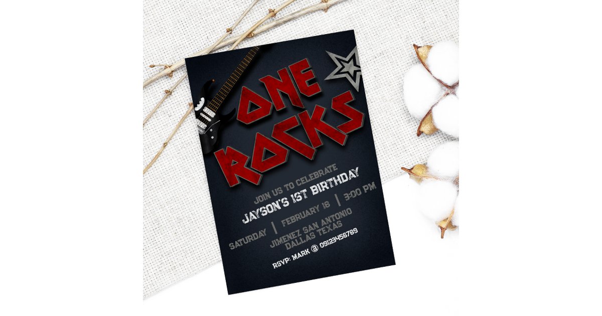One Rocks - 1st Birthday Invitation | Zazzle