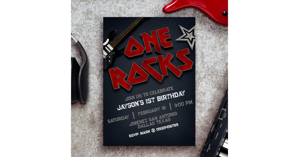 One Rocks - 1st Birthday Invitation | Zazzle