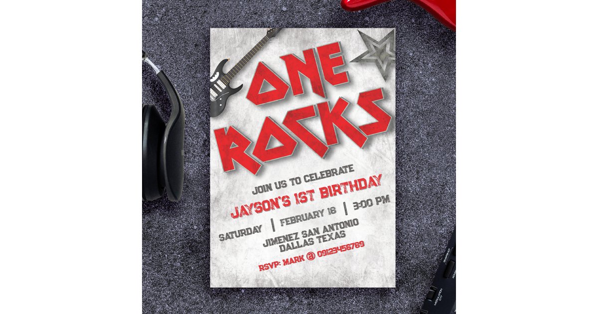 One Rocks - 1st Birthday Invitation | Zazzle