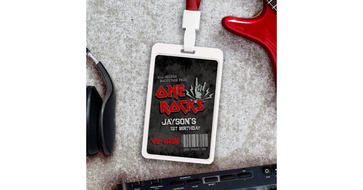 One Rocks - 1st Birthday VIP All Access Badge | Zazzle