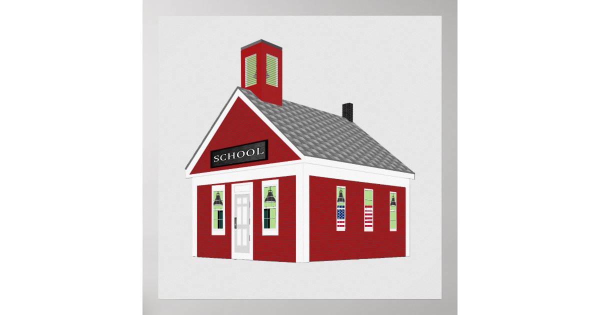 One Room Red Schoolhouse Kids Décor Print Poster | Zazzle
