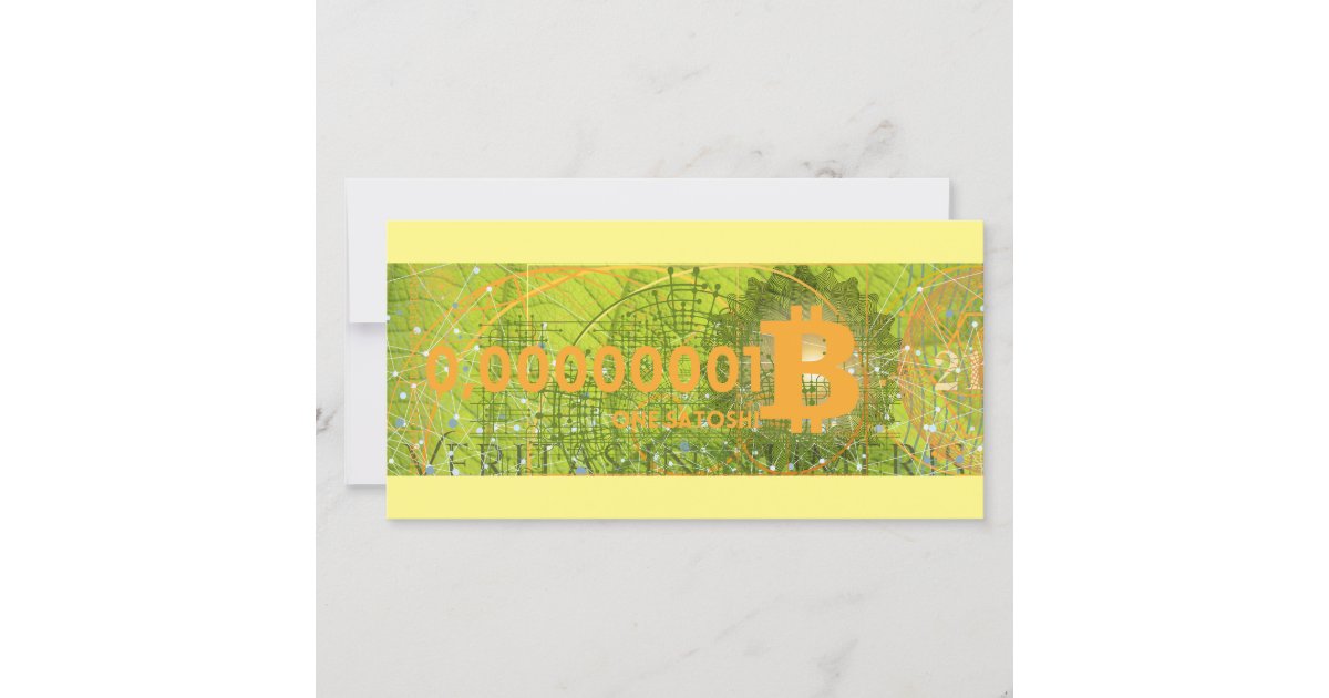 One Satoshi Thank You Card | Zazzle