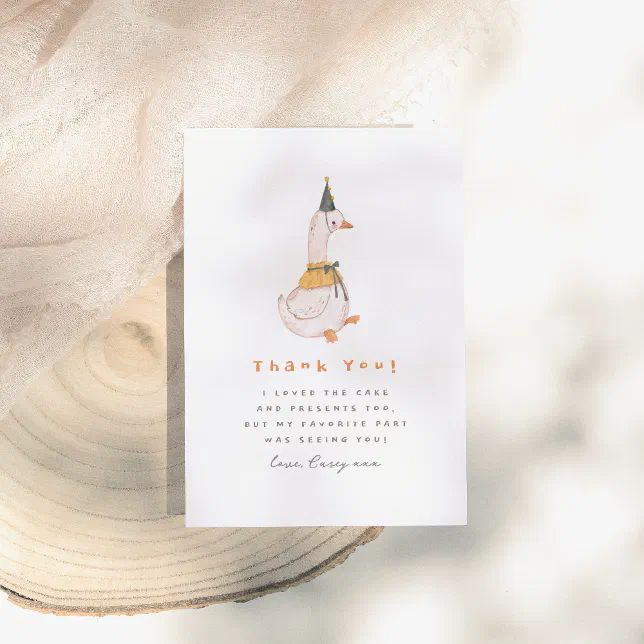One Silly Goose 1st Birthday Party Thank You Card | Zazzle