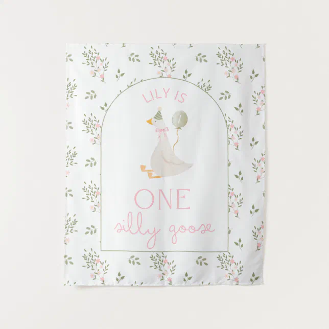 One Silly Goose Birthday Personalized Banner Tapestry | Zazzle