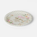 One Silly Goose Gingham Pink Flora Birthday Party Paper Plates | Zazzle