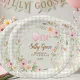 One Silly Goose Gingham Pink Flora Birthday Party Paper Plates | Zazzle