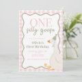 One Silly Goose pink Invitation | Zazzle