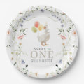 One Silly Goose Wildflower Floral 1st Birthday Paper Plates | Zazzle