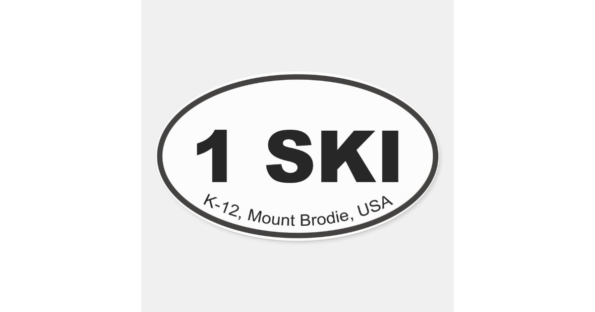 One Ski Euro Sticker | Zazzle