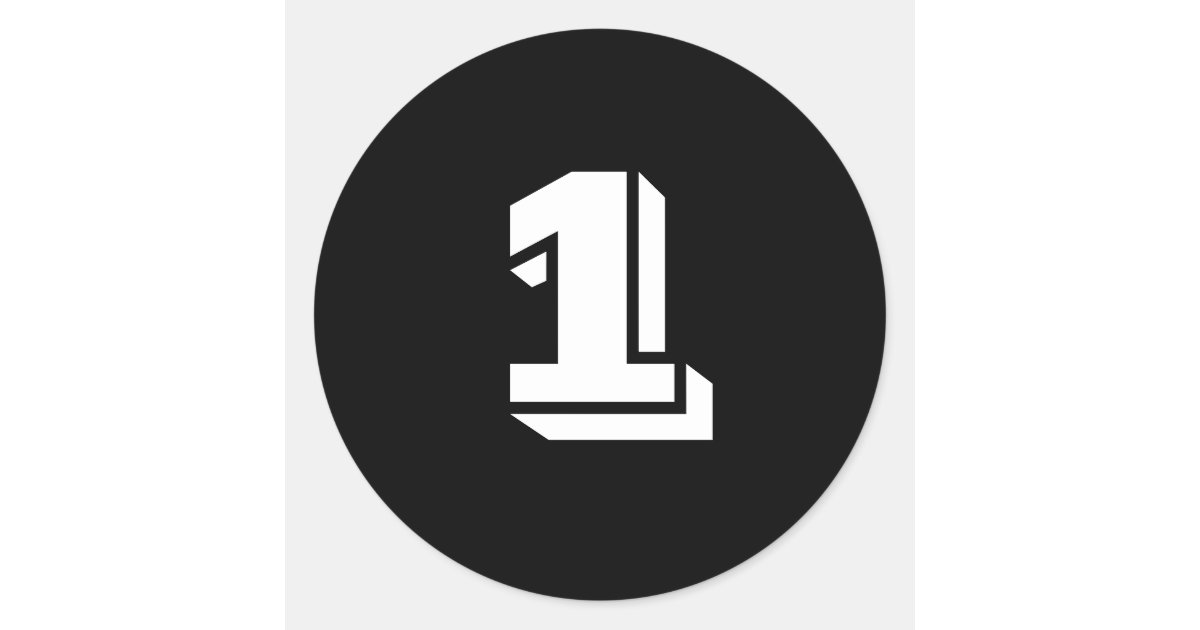 One Small Round Black Number Stickers by Janz | Zazzle