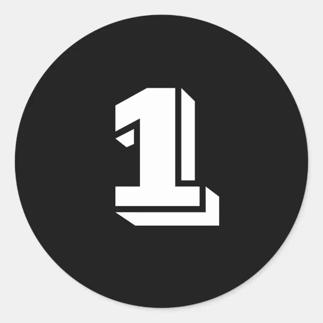One Small Round Black Number Stickers by Janz | Zazzle