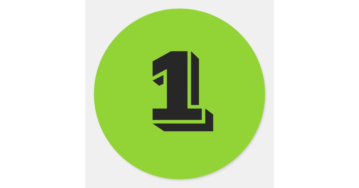 One Small Round Green Number Stickers by Janz | Zazzle