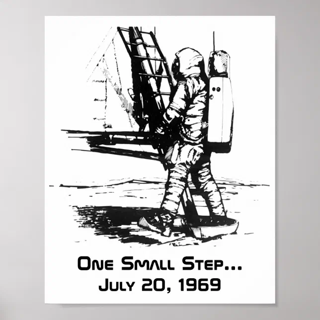 One Small Step Apollo 11 Moon Landing Poster | Zazzle