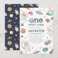 One Small Step | Space Animals 1st Birthday Party Invitation | Zazzle