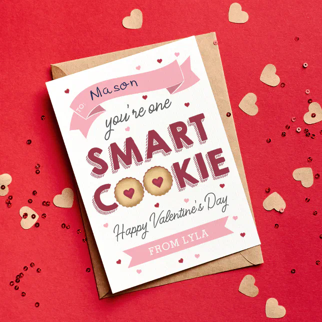 One Smart Cookie Classroom Valentines Day Card | Zazzle