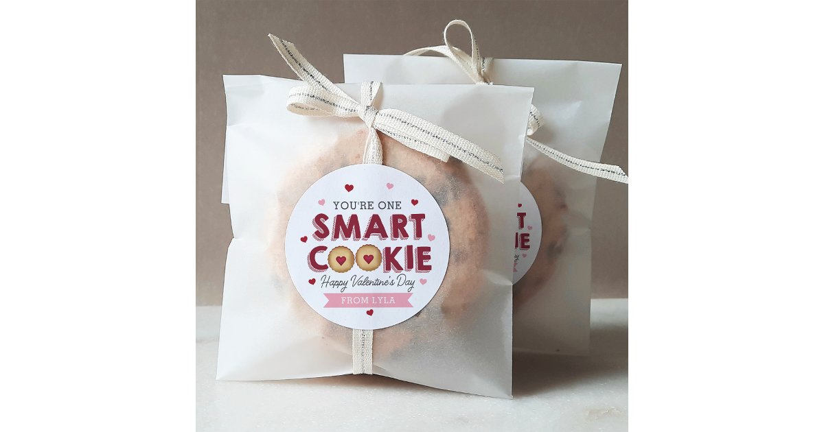 One Smart Cookie Classroom Valentines Day Classic Round Sticker | Zazzle