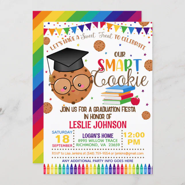 One Smart Cookie Graduation Invitation | Zazzle