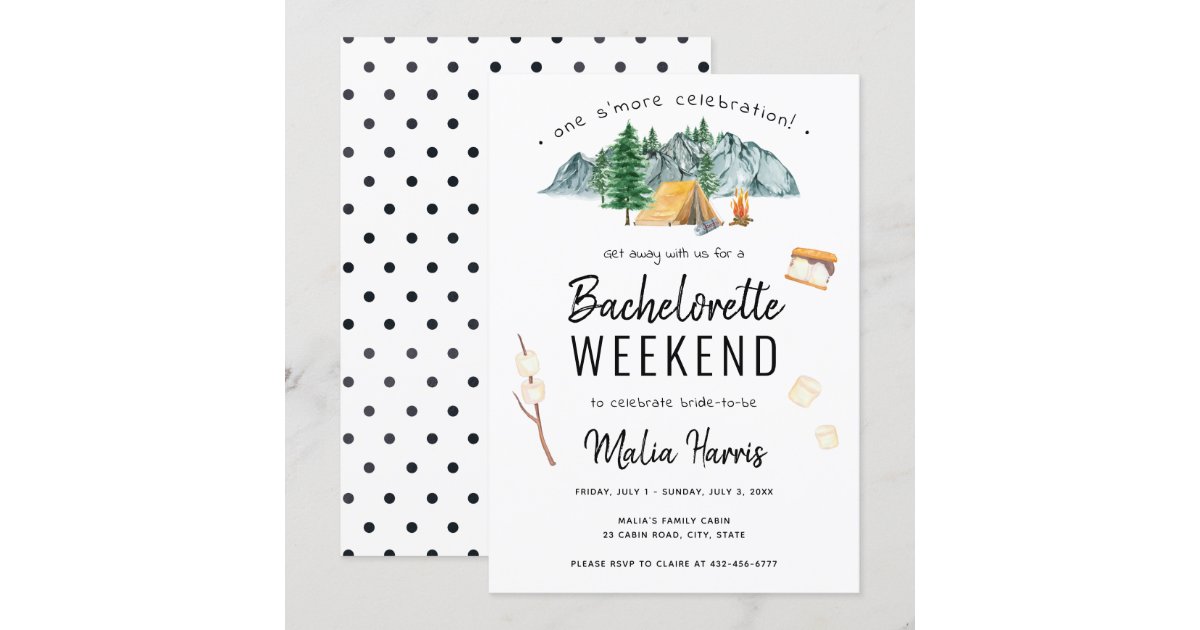 One S'More Celebration Camping Bachelorette Invitation | Zazzle