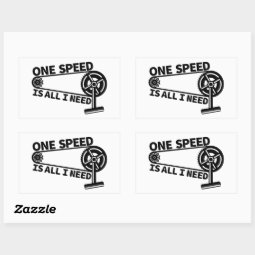 One Speed Is All I Need, single speed fixie Rectangular Sticker | Zazzle