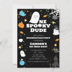 One Spooky Dude Birthday Invitation | Zazzle