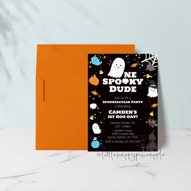 One Spooky Dude Birthday Invitation | Zazzle