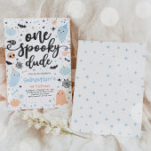 One Spooky Dude Cute Halloween Ghost 1st Birthday Invitation | Zazzle