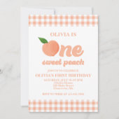 One Sweet Peach Birthday Invitation | Zazzle