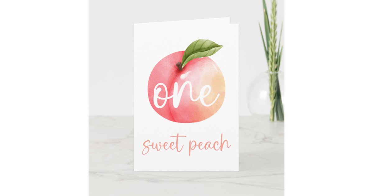 One Sweet Peach Happy Birthday Card | Zazzle