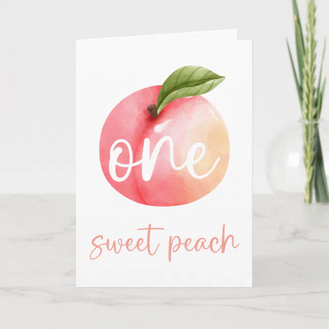 One Sweet Peach Happy Birthday Card | Zazzle