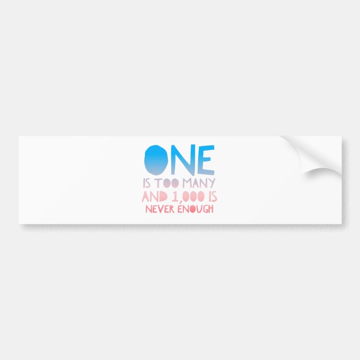 One Too Many Funny AA Recovery Alcoholic Shirt Bumper Sticker | Zazzle
