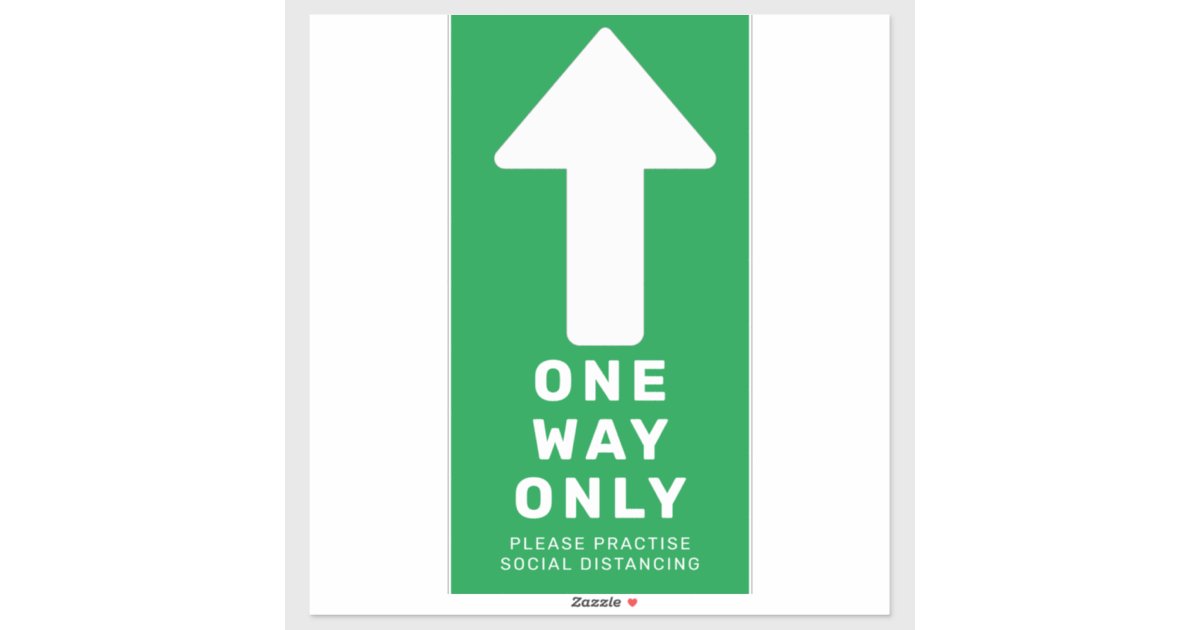 One Way Directional Arrow Floor Marker Sticker | Zazzle