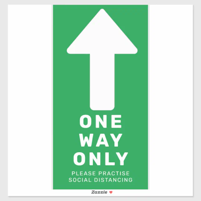 One Way Directional Arrow Floor Marker Sticker | Zazzle