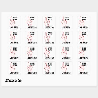 One way Jesus Christian gift design Square Sticker | Zazzle