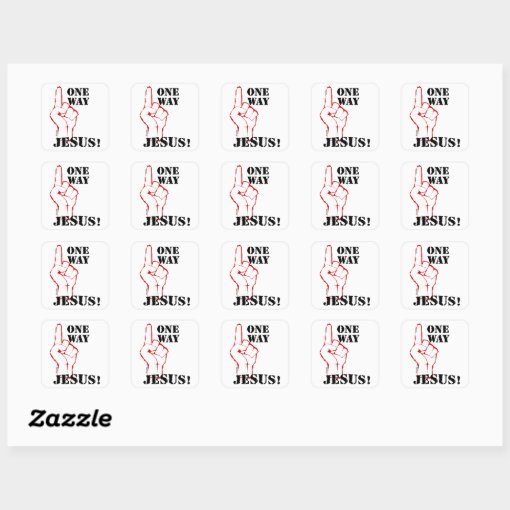 One way Jesus Christian gift design Square Sticker | Zazzle