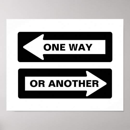One Way or Another Street Sign Poster | Zazzle.com